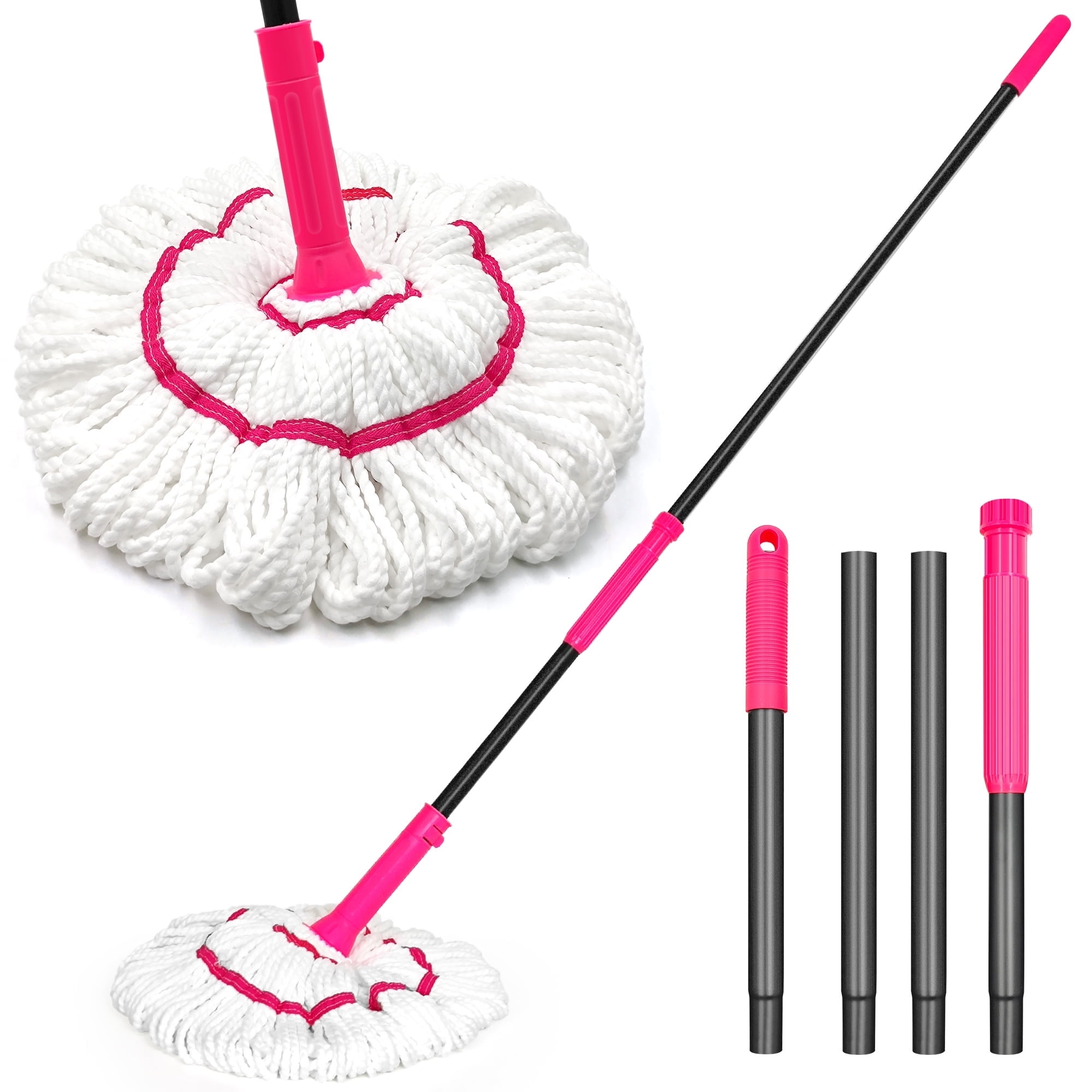 O-NEWE Self Wringing Twist Mop with 55-inch Handle, 18-inch Wide Cotton ...