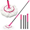 NEWE Self Wringing Twist Mop 55 inches Long Handle Rose Red - Walmart.com