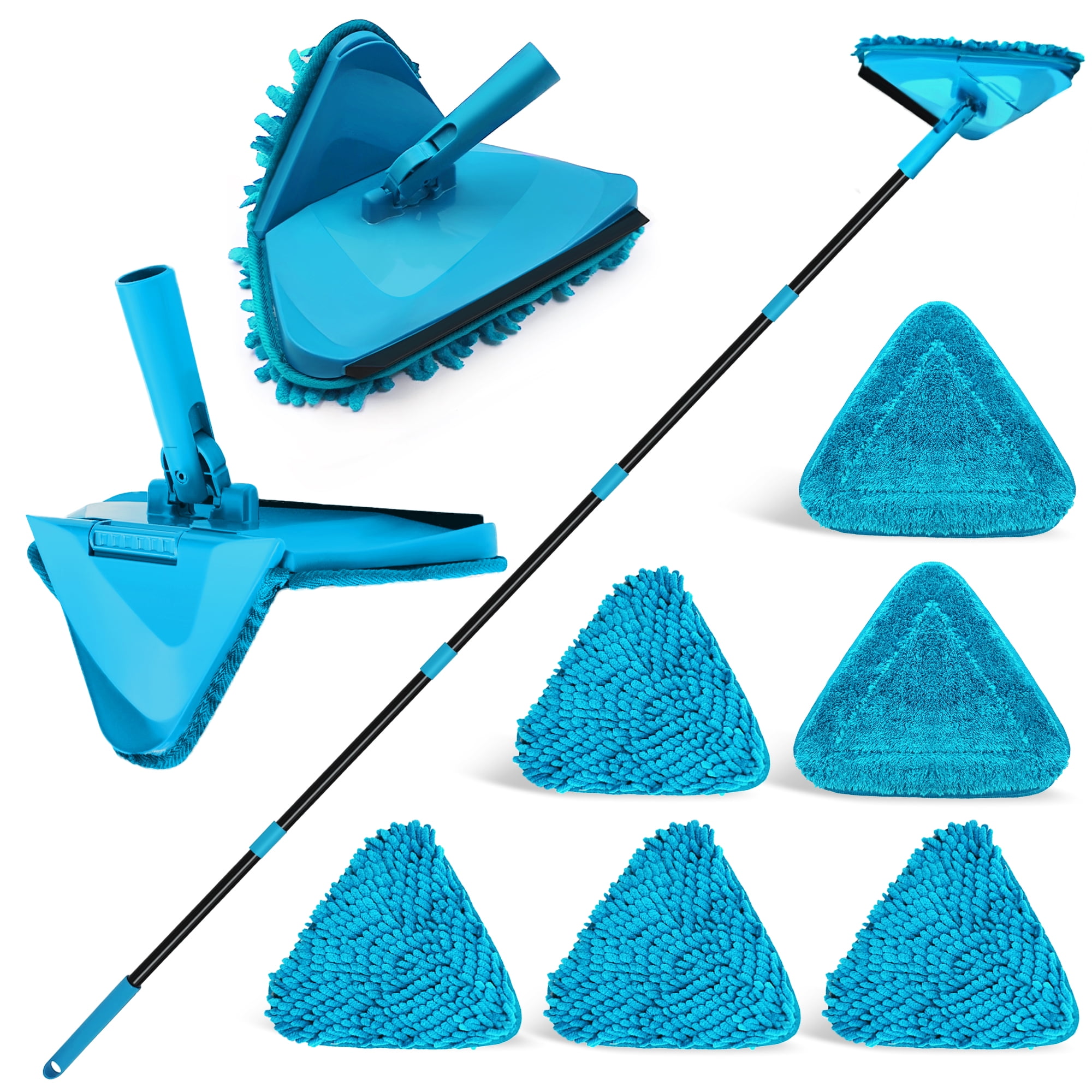 O-NEWE Wall Mop Cleaner with 80-inch Long Handle, 360° Rotating Head ...