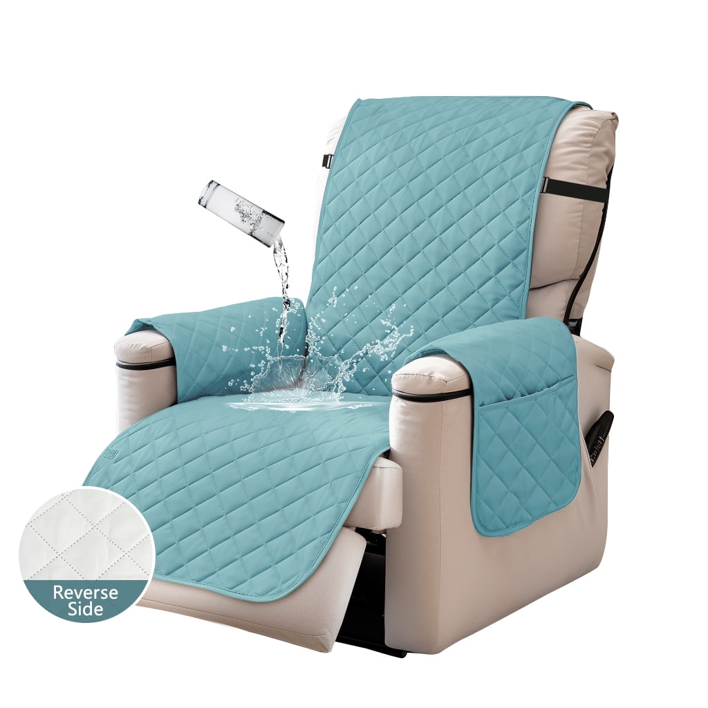 NEWEEN Waterproof Solid Print Polyester Sofa Slipcover Blue Protects ...