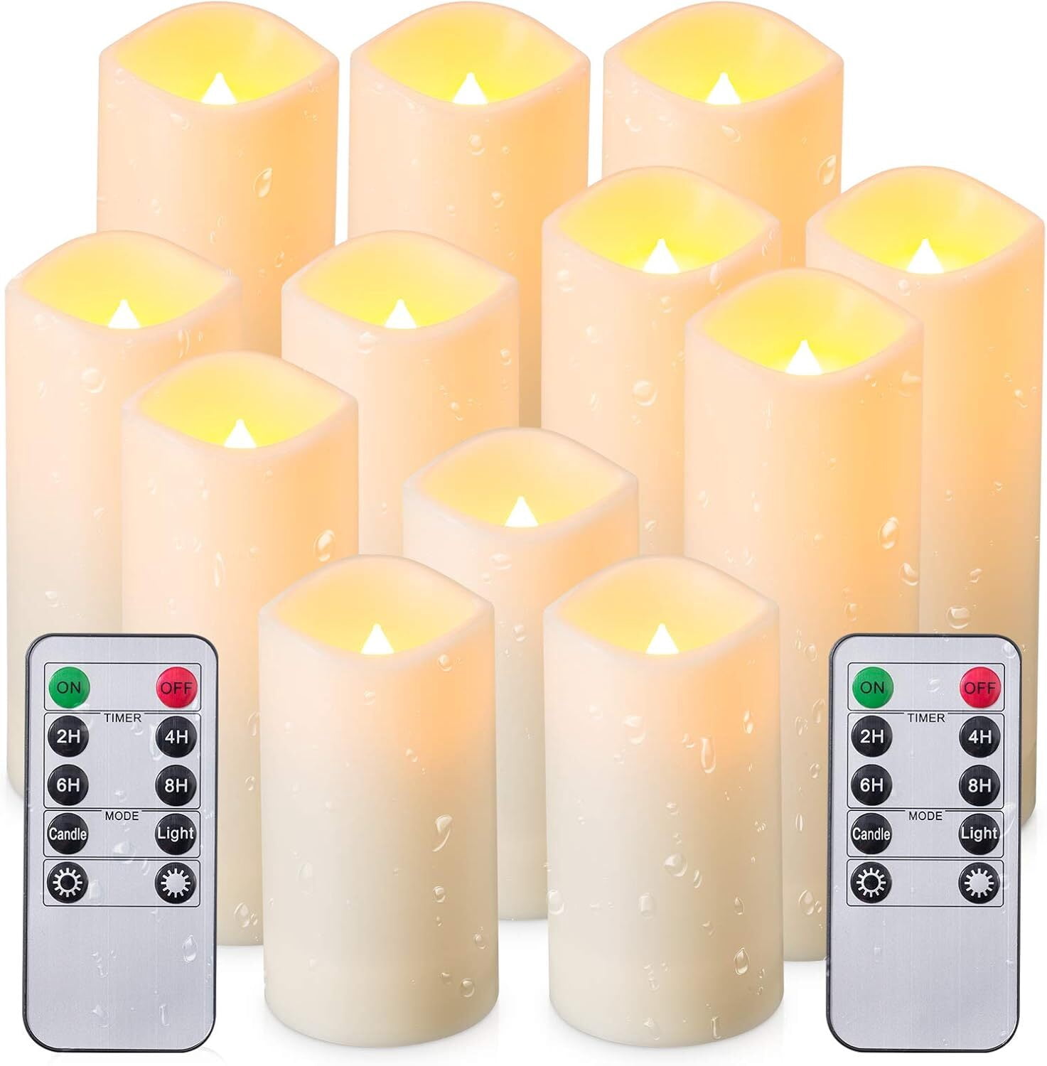 NEWEEN 12 Pc LED Candles Flickering Flameless Candles with Remote ...