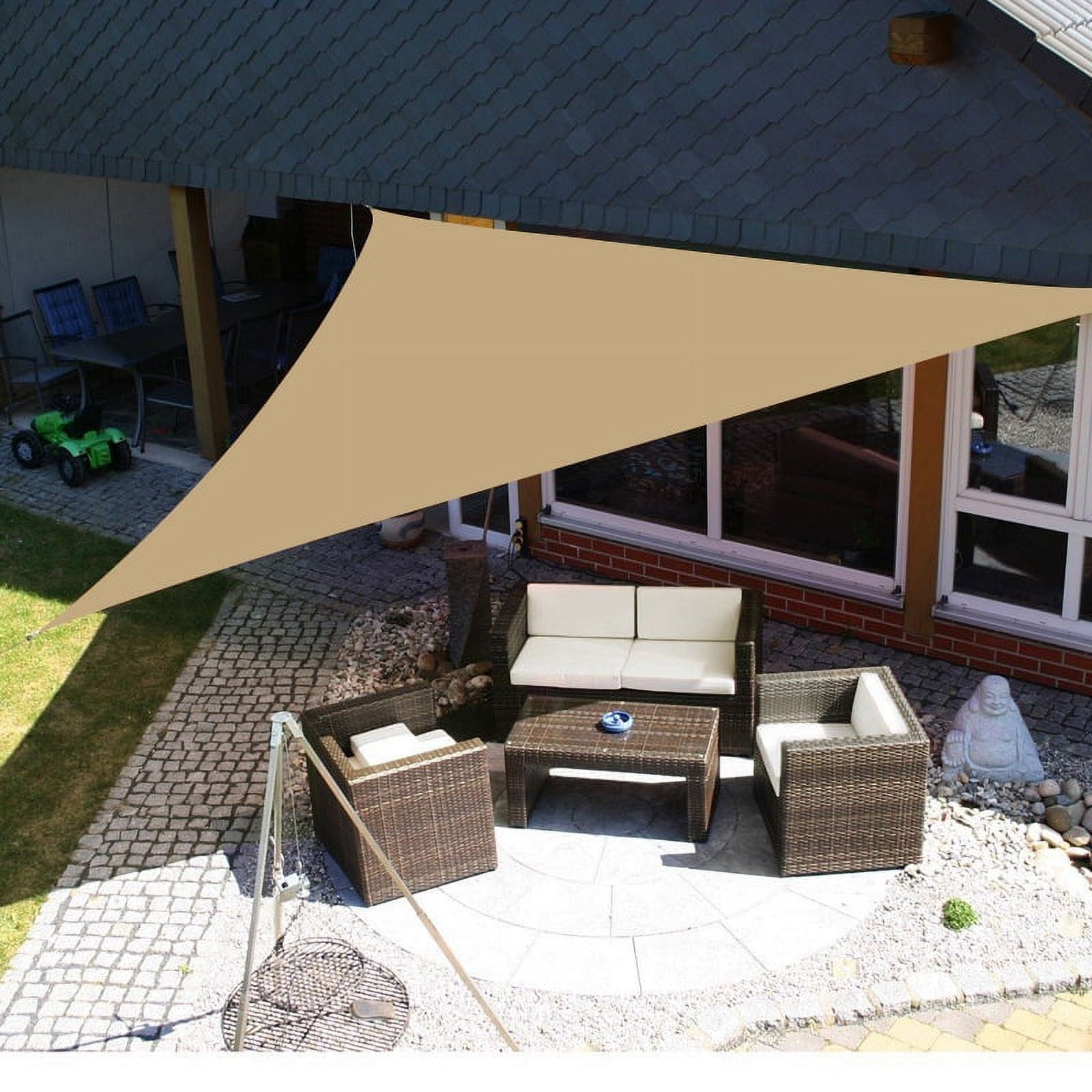 NEWEEN 6.5'x6.5' Sand Triangle Shade Sail, Waterproof - Walmart.com