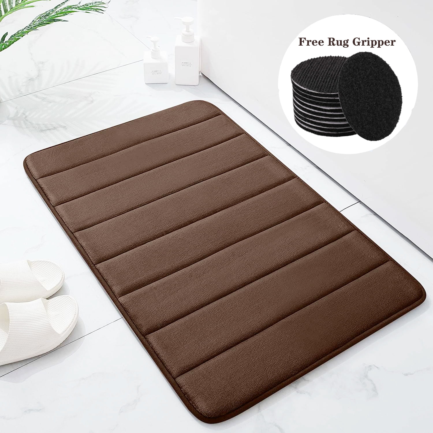 "NEWEEN Fast Drying, Non Slip and Water Absorbing Bath Mat with Rug ...