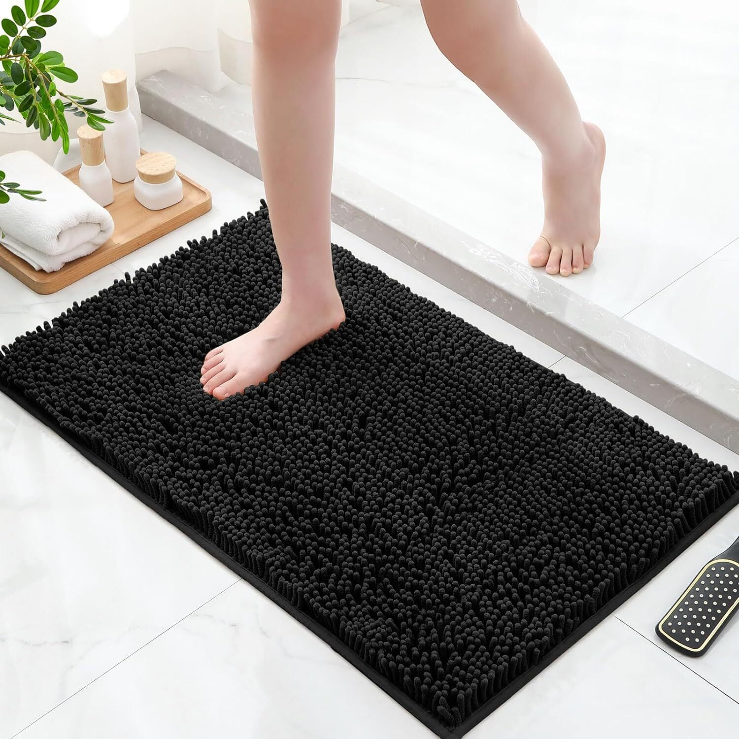NEWEEN Extra Absorbent Microfiber Plush Thick Bathroom Floor Rug, 20 ...