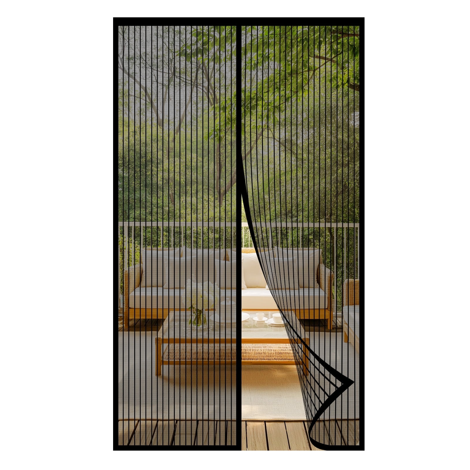 NEWEEN Hands-Free Magnetic Screen Door - 38x83 Inch, Fits 36x82 Inch ...