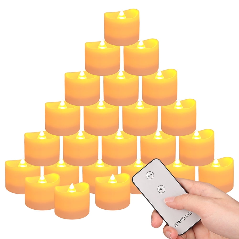 NEWEEN Remote Control Tea Lights Flickering Realistic Tea Lights ...
