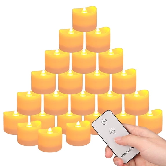 NEWEEN LED Tea Lights, Flickering Warm White, Battery Operated with ...