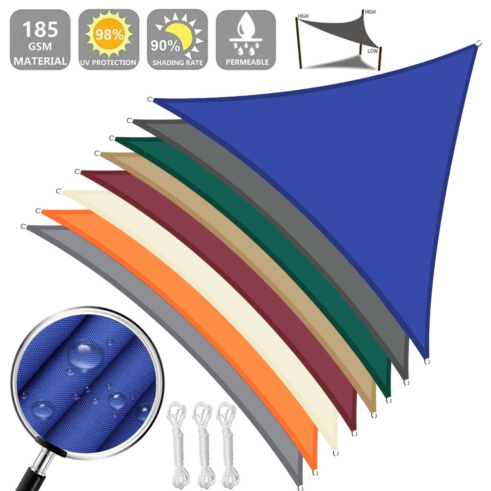 NEWEEN 16'x16 Blue Triangle Shade Sail, Waterproof - Walmart.com
