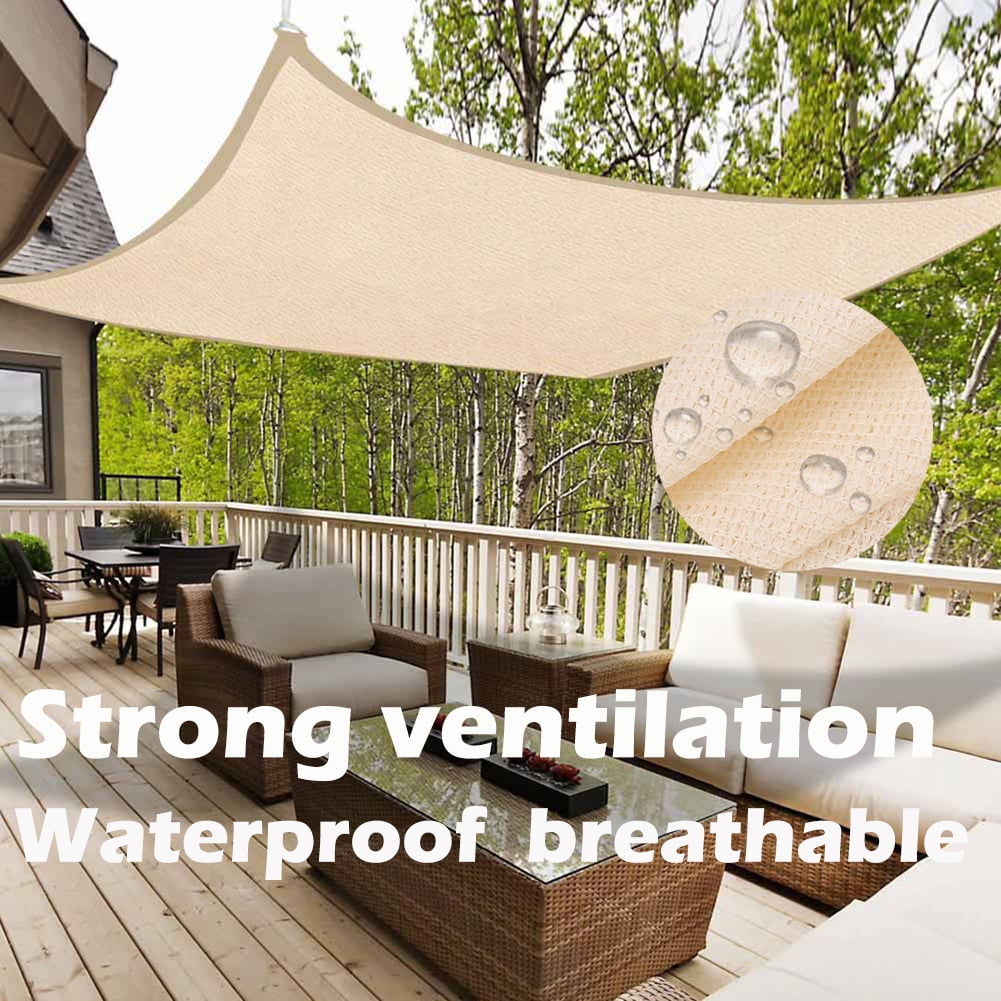 NEWEEN Waterproof Sun Shade Sail Rectangle UV Block Sunshade for ...