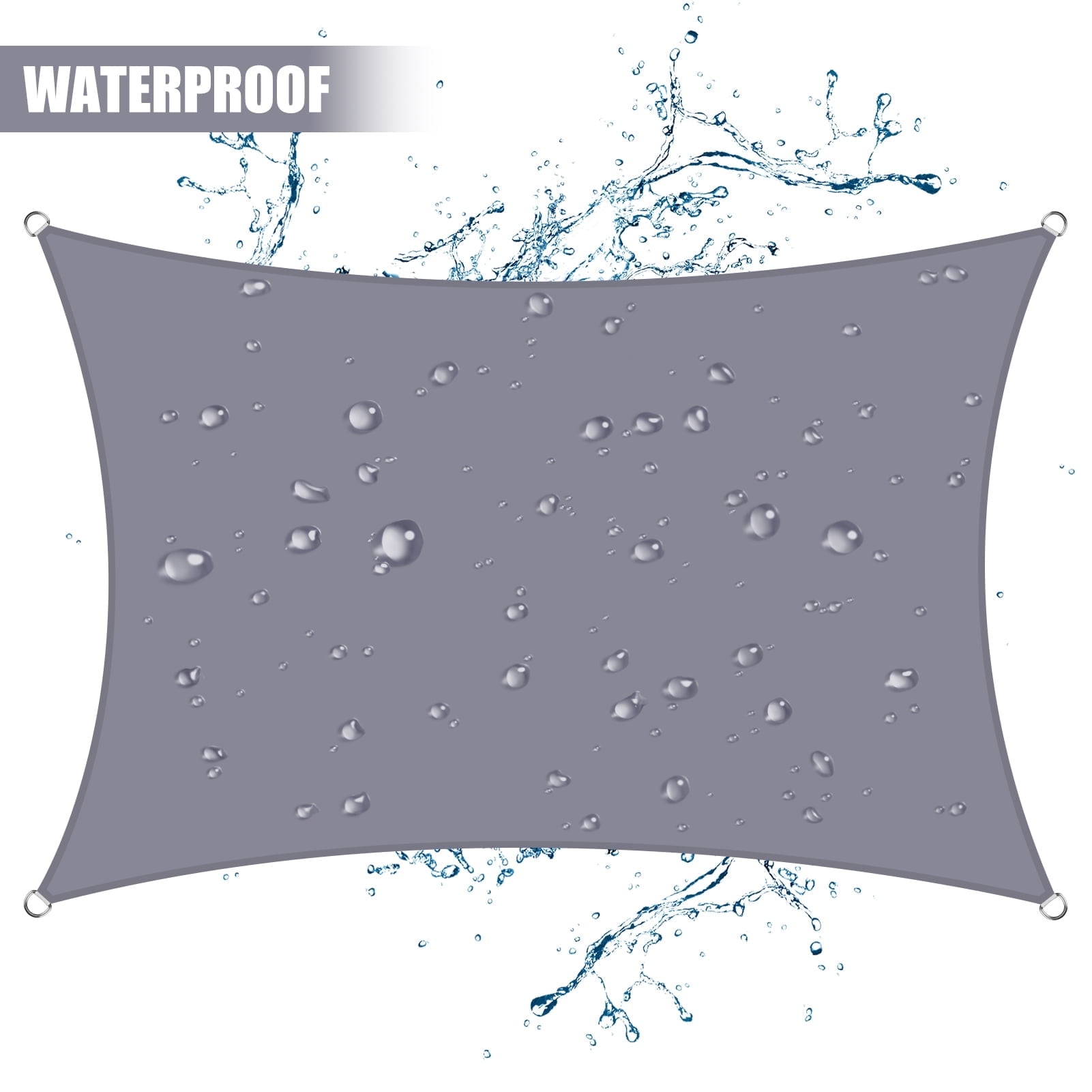 NEWEEN Waterproof Sun Shade Sail Square UV Block Sunshade for Backyard ...