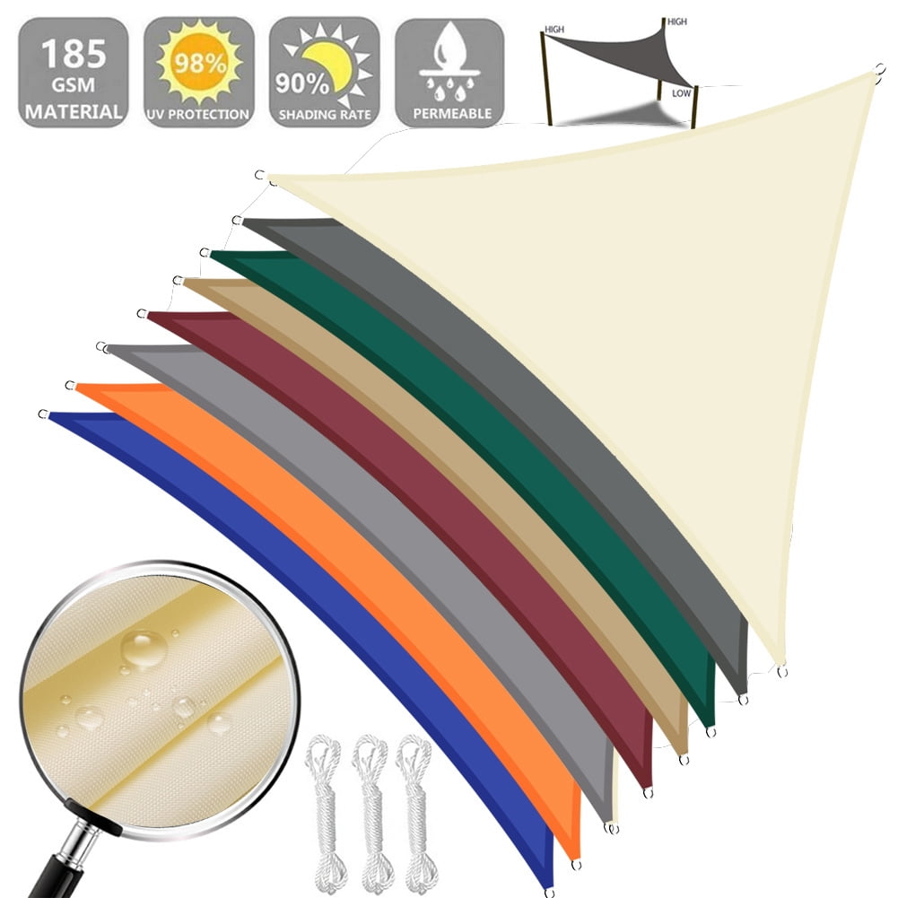 NEWEEN Waterproof Sun Shade Sail Triangle UV Block Sunshade for ...