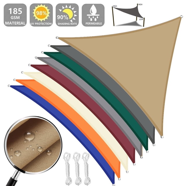 NEWEEN Waterproof Sun Shade Sail Triangle UV Block Sunshade for ...