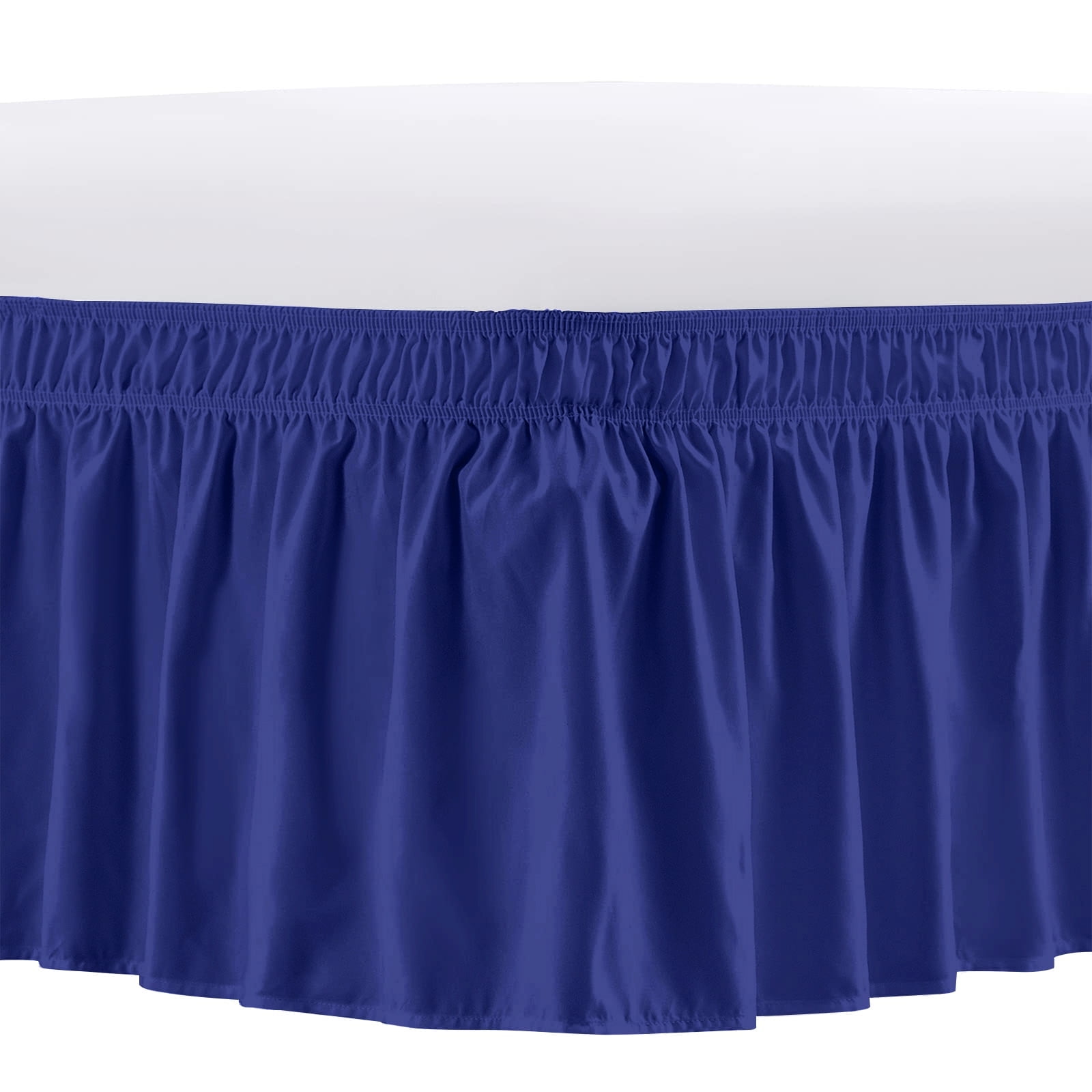 NEWEEN Wrap Around Bed Skirts for Full Beds 15 Inches Drop, Navy ...