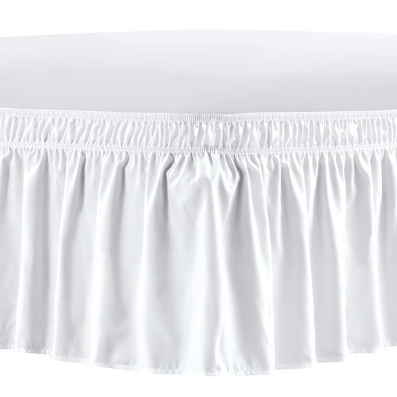 AUQ Wrap Around Bed Skirts with Split Corners for Queen Beds 14" Drop ...