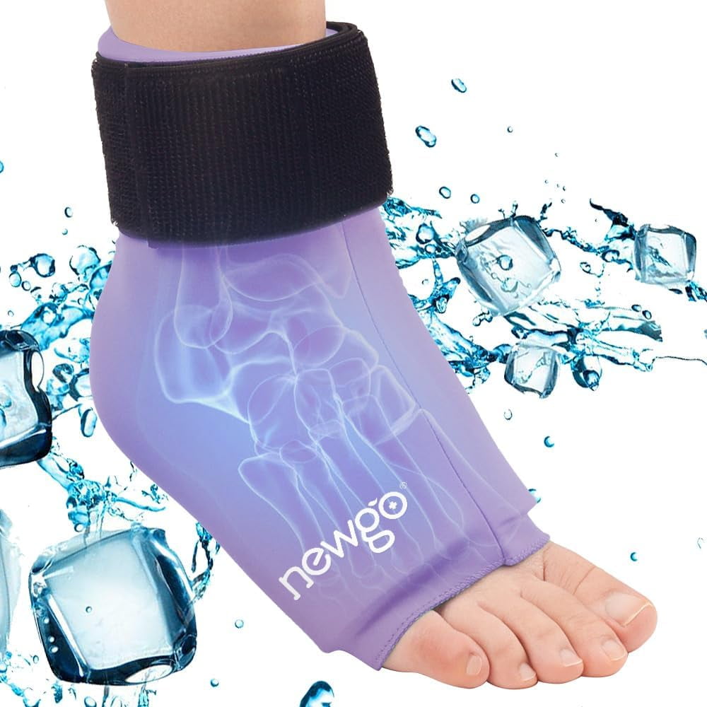 NEWGO Ankle Ice Sleeve for Foot and Ankle, Cold Therapy Ice Compression ...