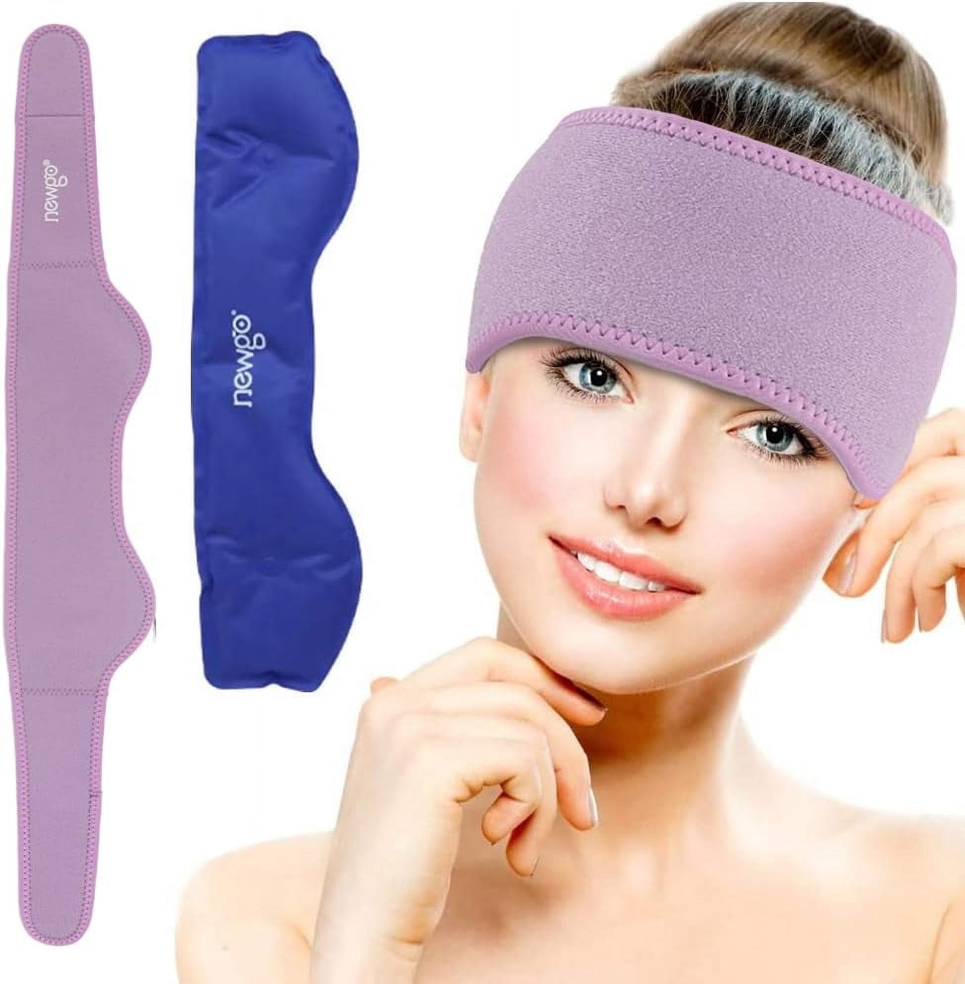 NEWGO Headache Ice Pack Head Wrap for Migraines, Cold Pack Head Ice ...