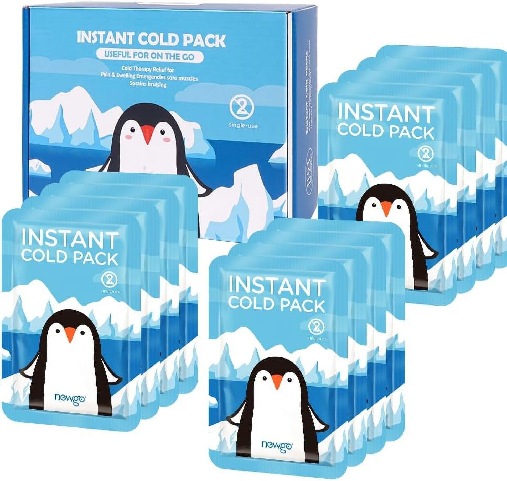 NEWGO Instant Cold Packs for Kids Injuries(6"x 4"), Set of 12 Packs ...