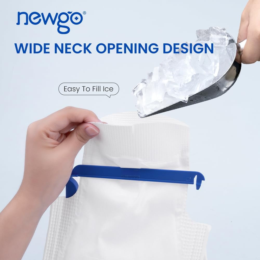 NEWGO Refillable Ice Bags with Clamp Closure [Pack of 6] Large 7 X 4.6 ...