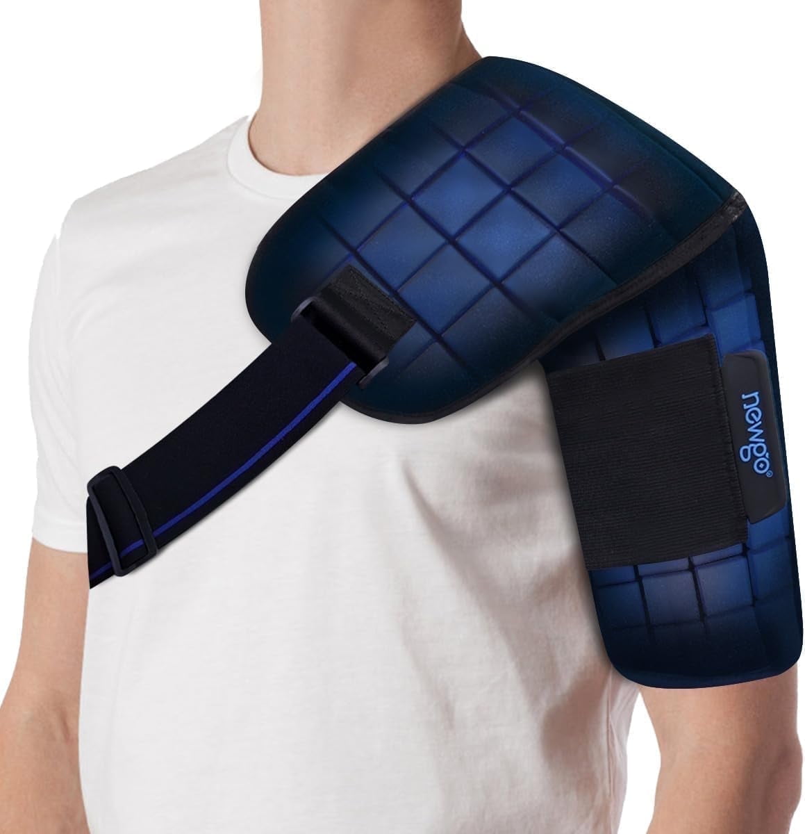NEWGO Shoulder Ice Pack Wrap for Shoulder Pain Relief, 2 Hours Long ...