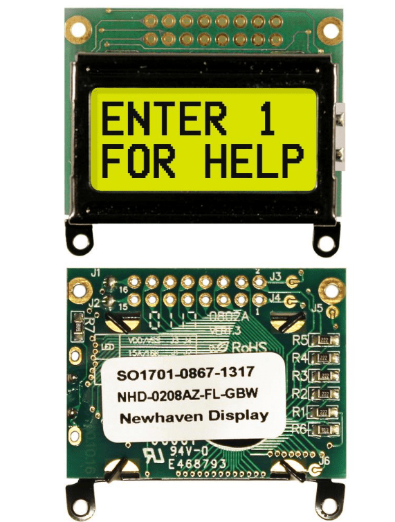 NEWHAVEN DISPLAY NHD-0208AZ-FL-GBW, LCD Character Display Modules ...