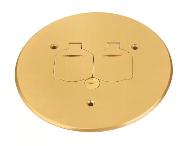 NEWHOUSE ELECTRIC Low-Profile Round Floor Box Outlet Cover with 15A TR ...