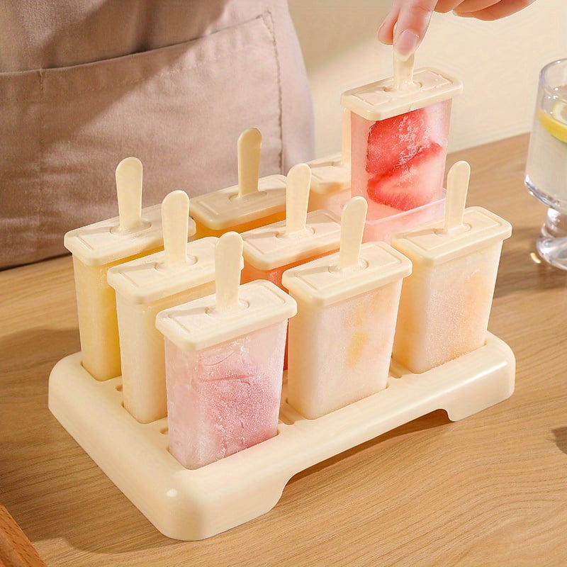 NEWKBO NEWKBO 10-Cavity Plastic Popsicle Mold Set Homemade Ice Pop ...