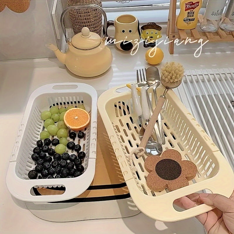 NEWKBO NEWKBO Expandable Over-the-Sink Colander Basket Set 1-Piece ...