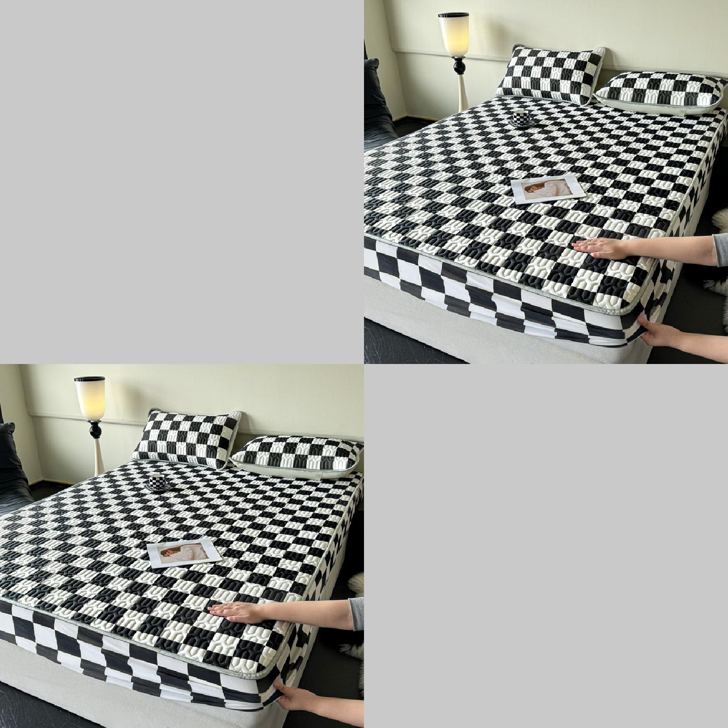 NEWKBO Natural Latex Thick Bed Mat for Summer Soft Breathable Ice Silk ...