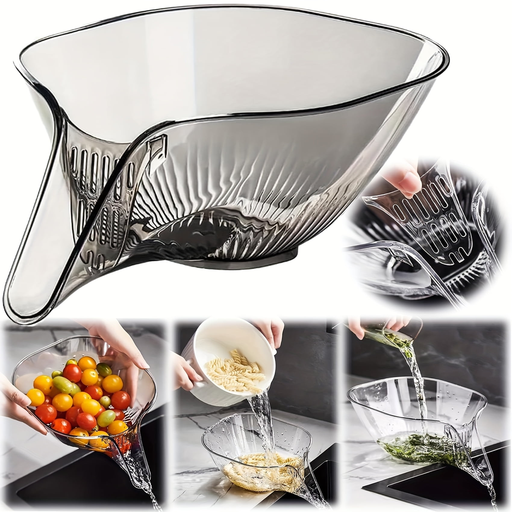 NEWKBOO NEWKBO Multi-Purpose Plastic Colander with Drainage Spout Ideal ...