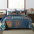 NEWLAKE 3-Piece Floral Cotton Patchwork Quilt Set Decor Quilt Set with ...