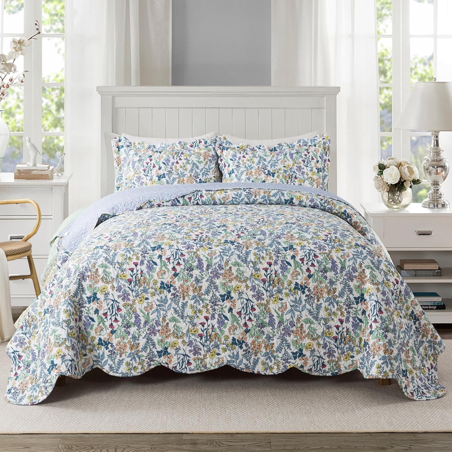 NEWLAKE 3-Piece Quilt Set Quilted Bedspread Lightweight Coverlet Set ...