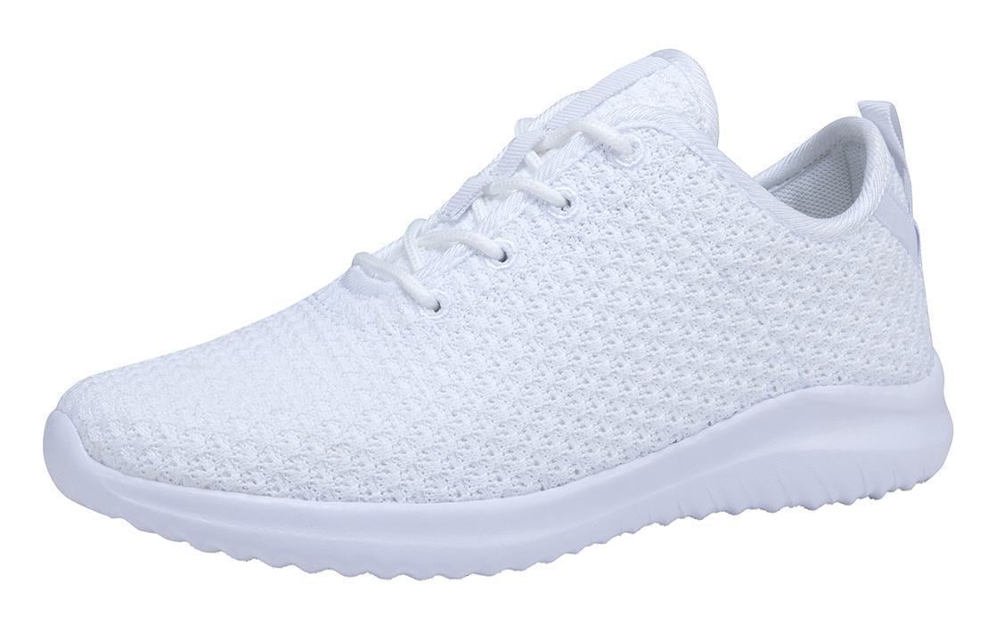 NEWMAL Women's Walking Shoes Comfy Casual Knit Sneaker (6,All White ...