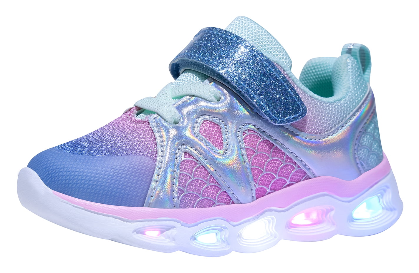 NEWMALL Fun Glitter Girls LED Sneaker, Light Up Flashing Kids Low Top ...