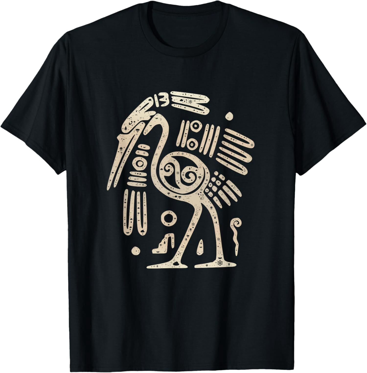NEWMayan Indian Heron Crane Ancient Tribal Abstract Bird Style T-Shirt ...