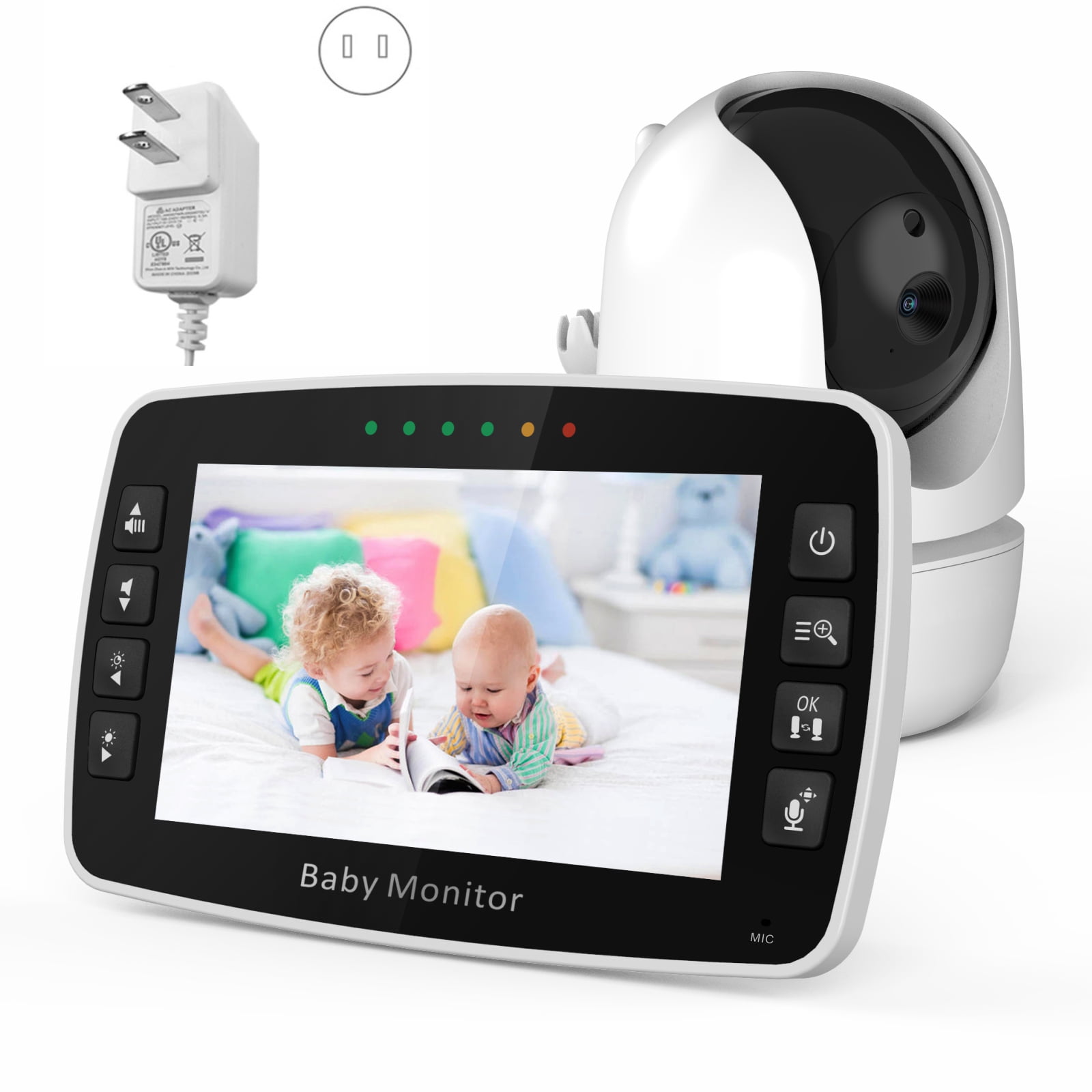 NEWS 4.3Inch IPS Screen Wireless PTZ Intercom Baby Monitor Temperature ...