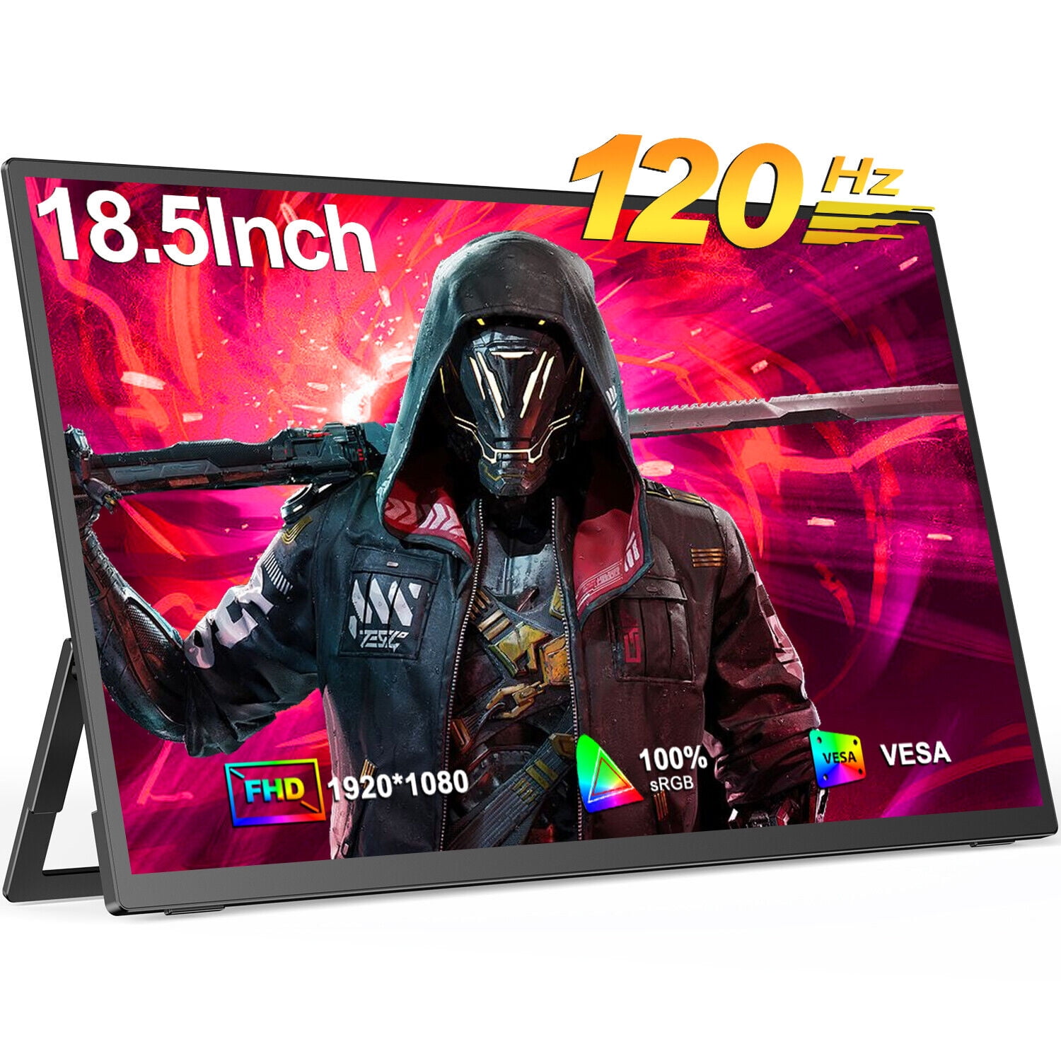 NEWSOUL 120Hz Portable Gaming Monitor 18.5" Freesync 1080P Monitor W ...