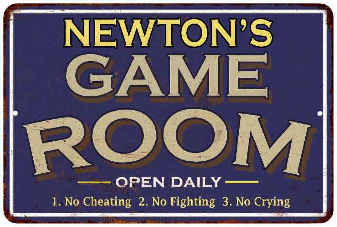 NEWTON'S Blue Game Room Sign Metal 8 x 12 High Gloss Metal 208120002323 ...