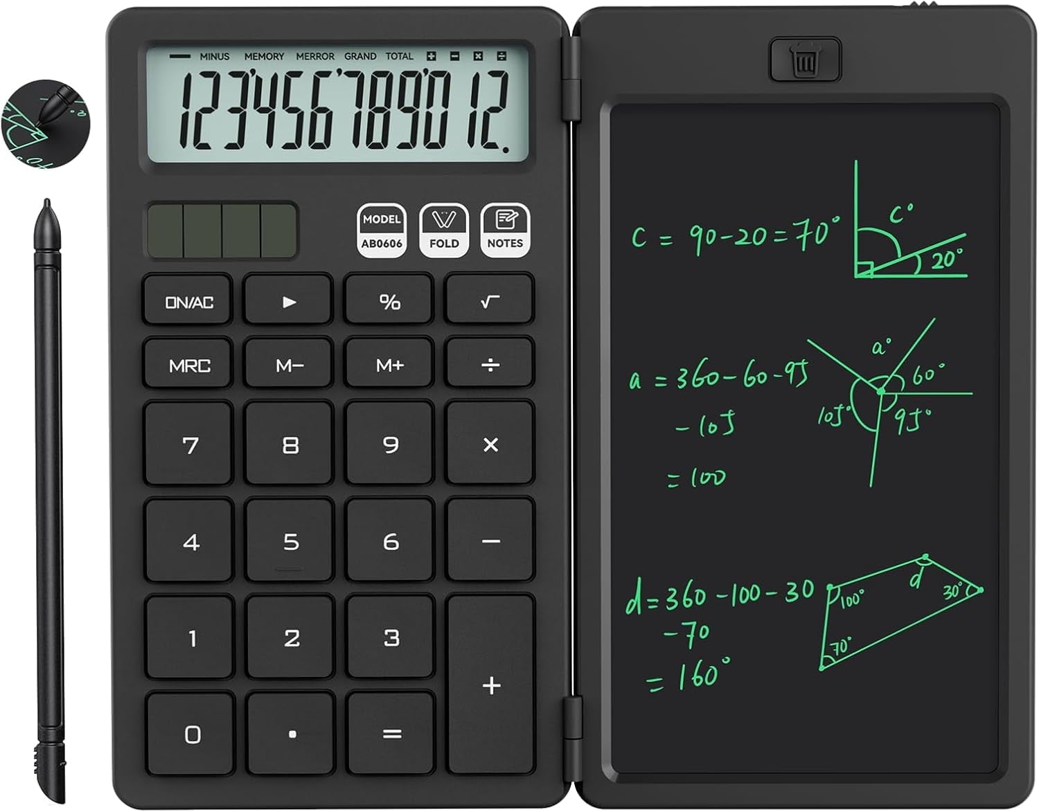NEWYES Calculator with Writing Tablet, Portable Basic Calculator ...