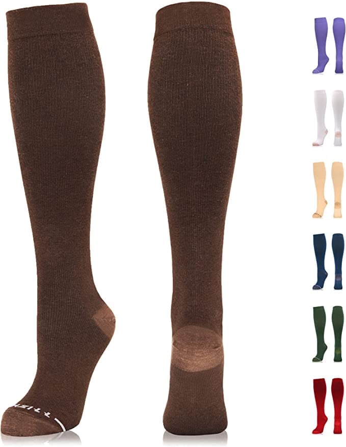 NEWZILL Compression Dress Socks 15-20mmHg - Comfortable Cotton Rich ...