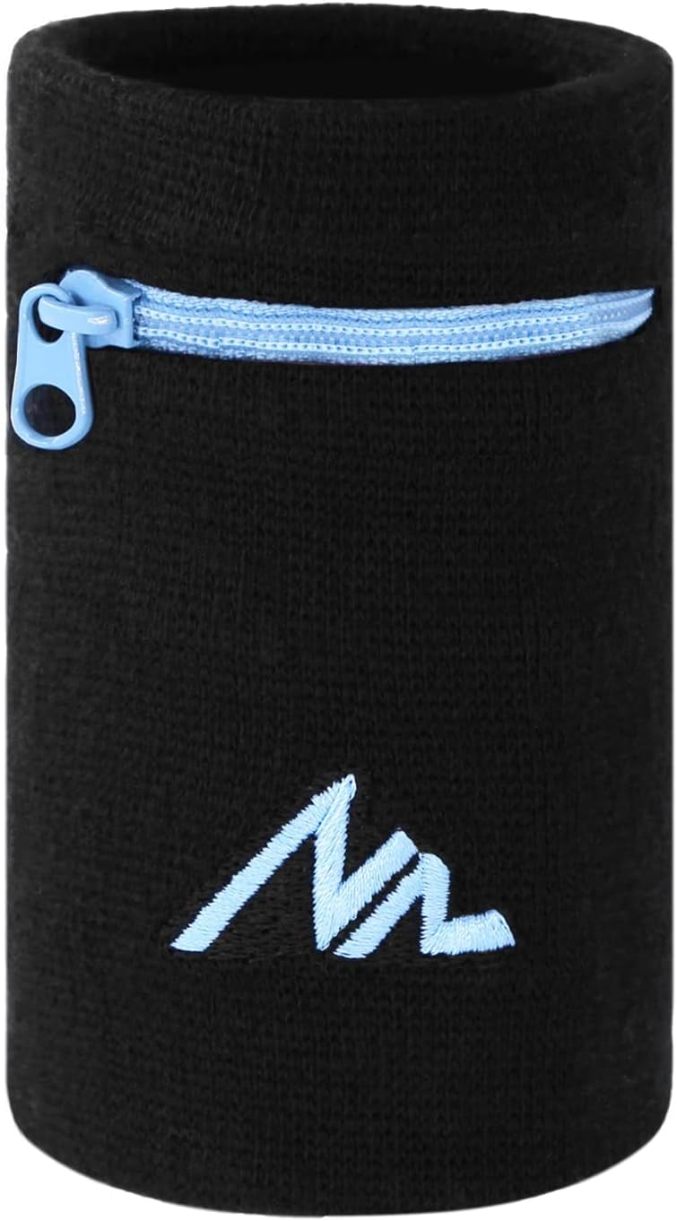 NEWZILL Wrist Wallet (Wristband) with Zipper - Cotton sweatbands for ...