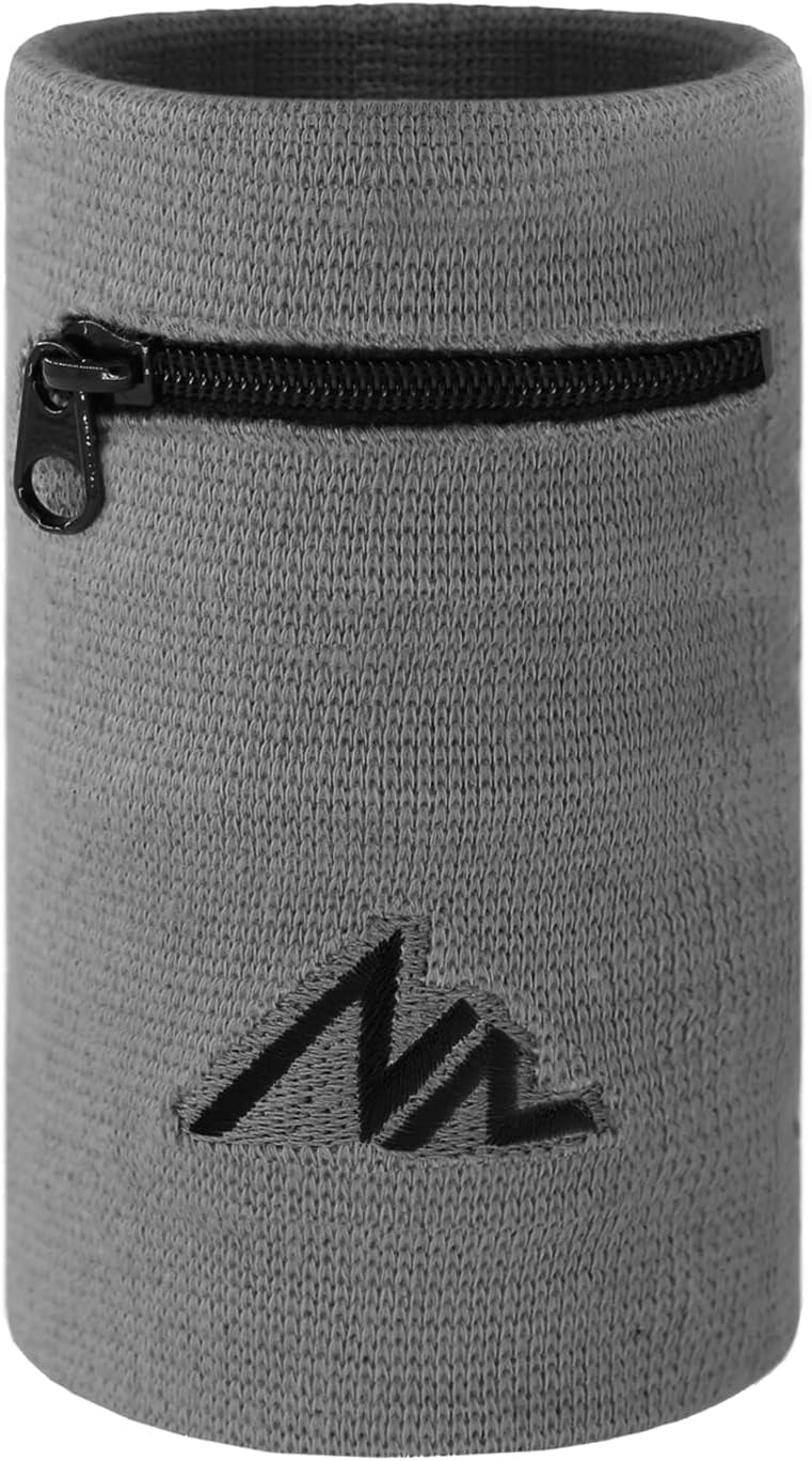 NEWZILL Wrist Wallet (Wristband) with Zipper - Cotton sweatbands for ...
