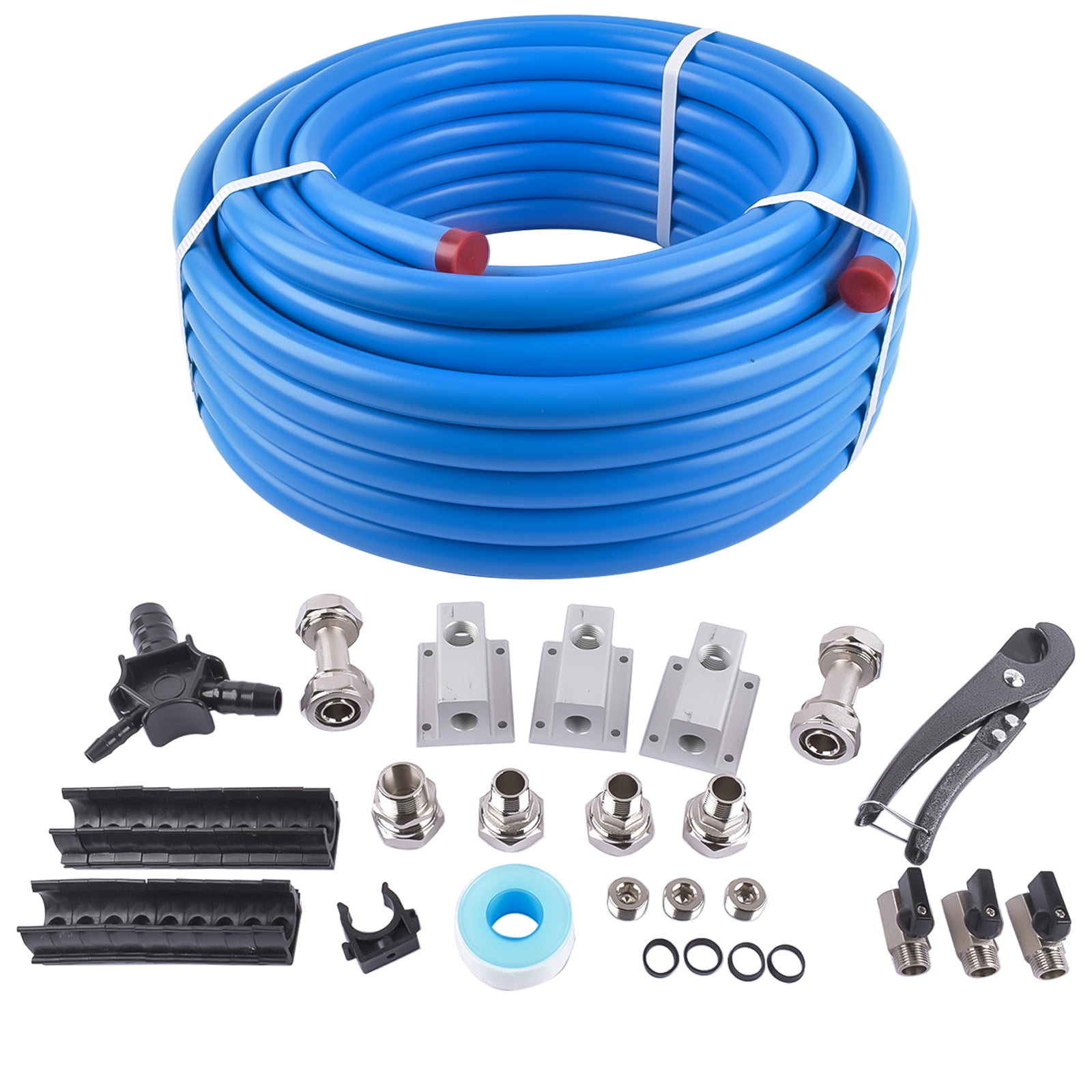 NEWZQ 100 FT. Air Hose Kit for M7500 3/4" Tubing 2 Tee Fittings ...
