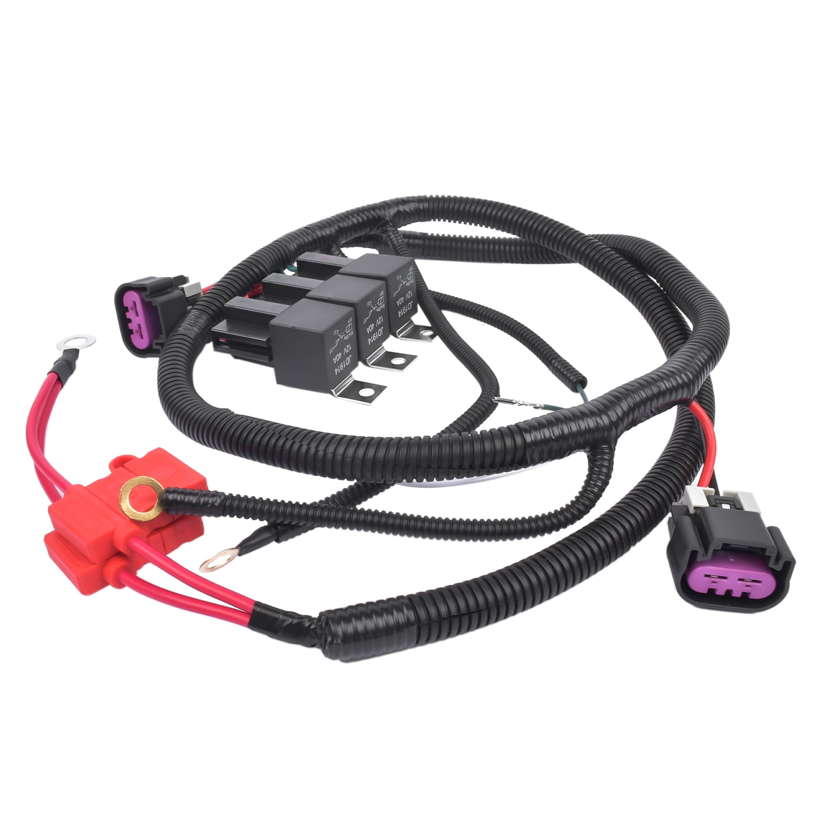 NEWZQ Dual Electric Fan Upgrade Wiring Harness Kit 7L5533A226T for 1999 ...