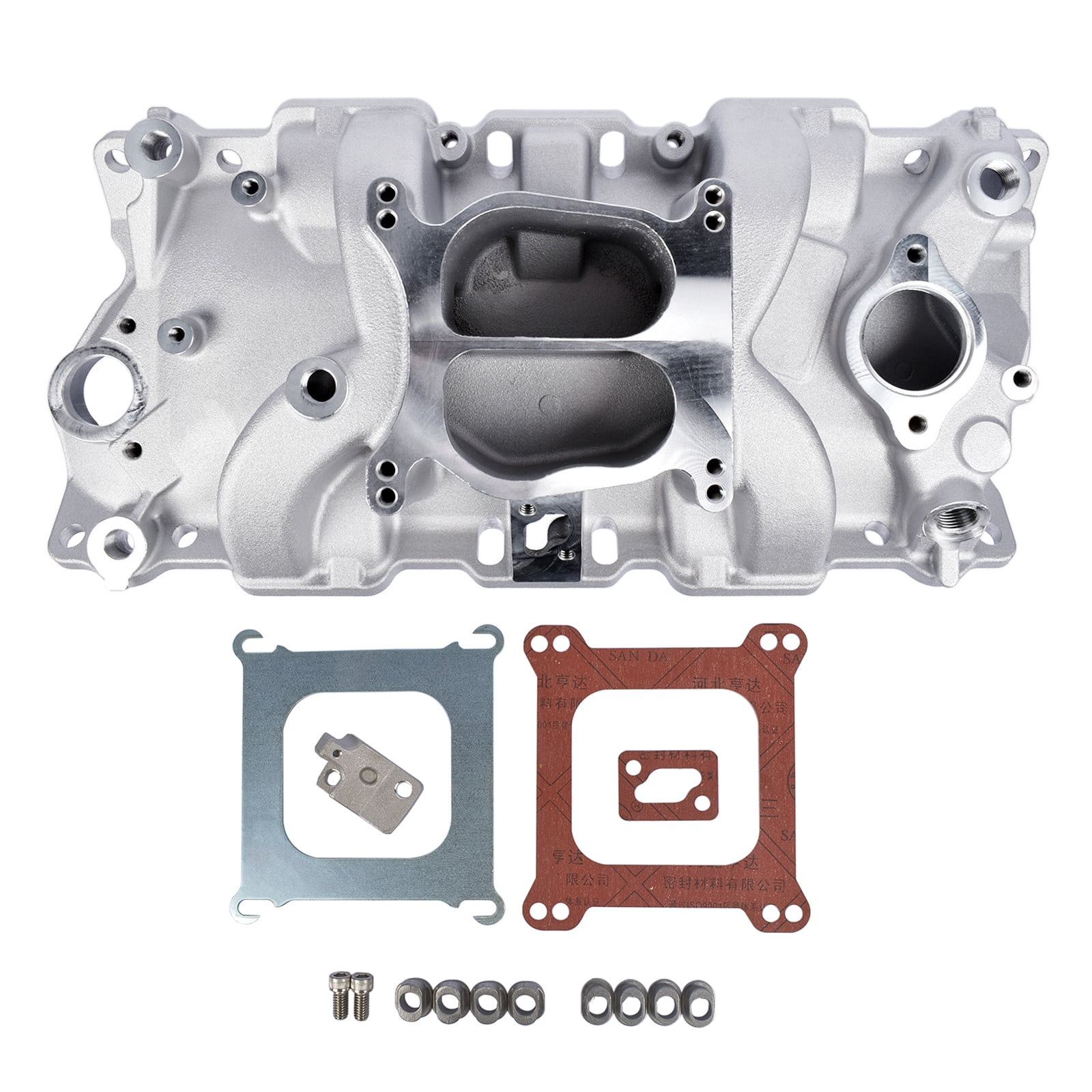NEWZQ Dual Plane Intake Manifold for Chevrolet Small Block 4-Barrel ...