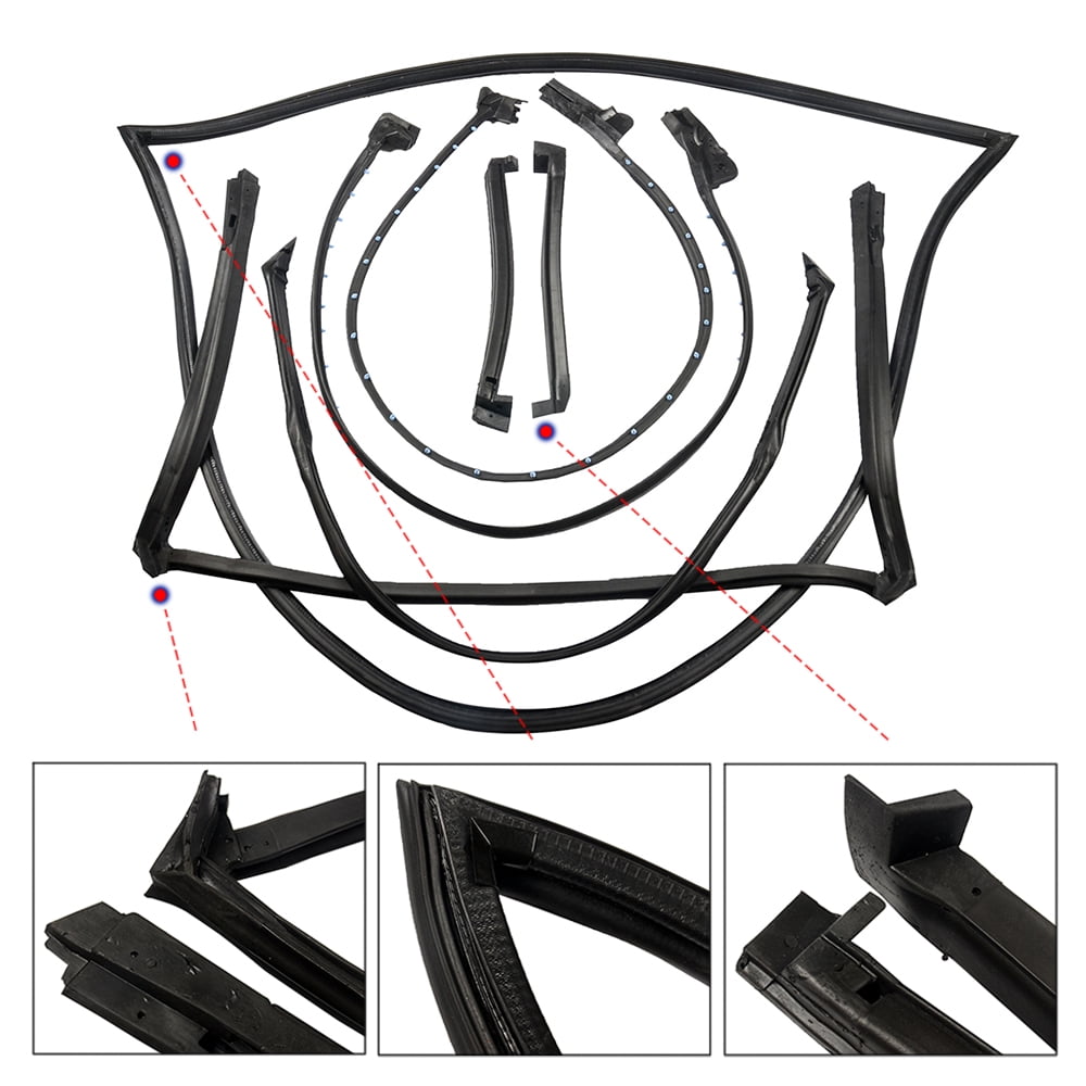 NEWZQ Full Weatherstrip Kit Front Windshield Weatherstrip Set For ...