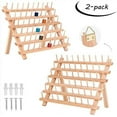 NEX 60-Spool Wooden Sewing Thread Organizer Rack Natural Wood 2 Pack ...