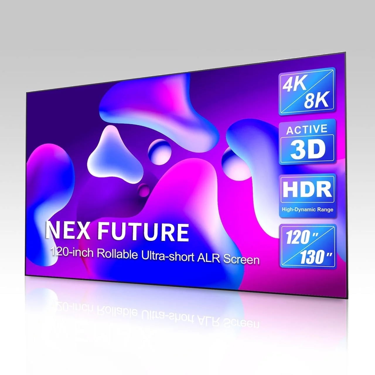 NEX FUTURE Indoor Wall Mount 120" Frame Projector Screen, Gray ...