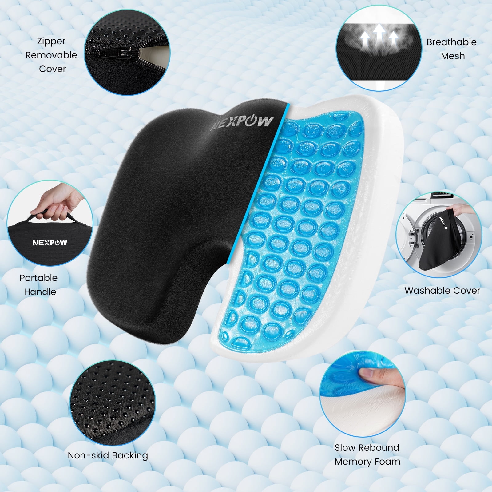 NEXPOW Car Seat Cushion, Memory Foam Car Seat Pad for Driving, Memory ...