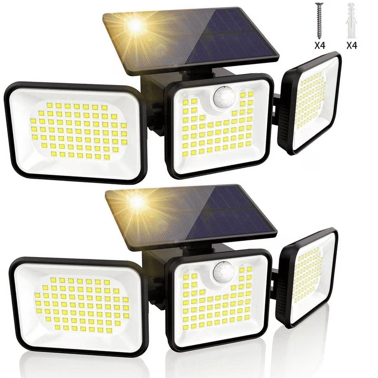 SUNOYAR Solar Lights Outdoor, 180LED 2500LM Motion Sensor Lights, IP65 ...