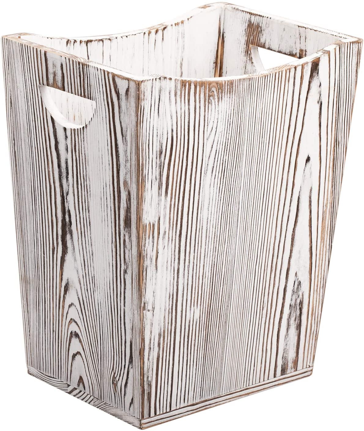 NEX Wood Trash Can, Rustic Farmhouse Style Wastebasket Bin - Walmart.com